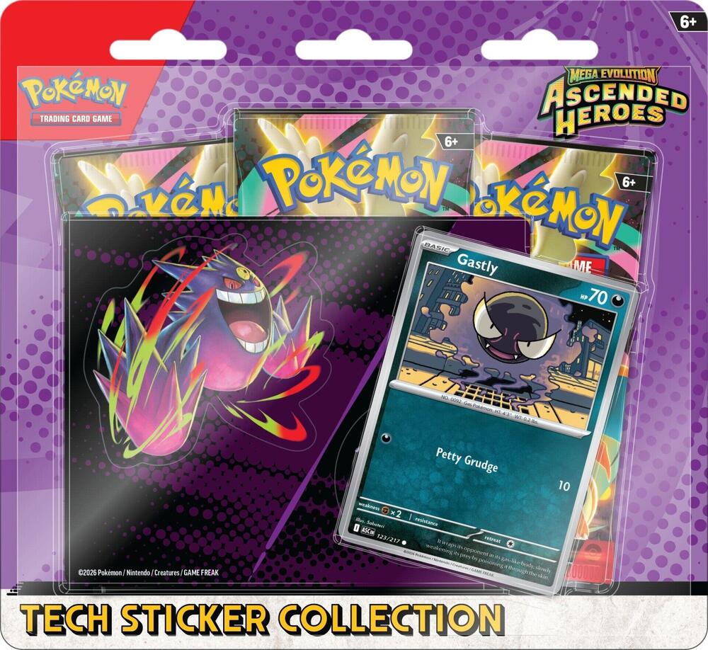 Pokémon Ascended Heroes Wave 1 6x Tech Stickers, 1x two pack blister l ...